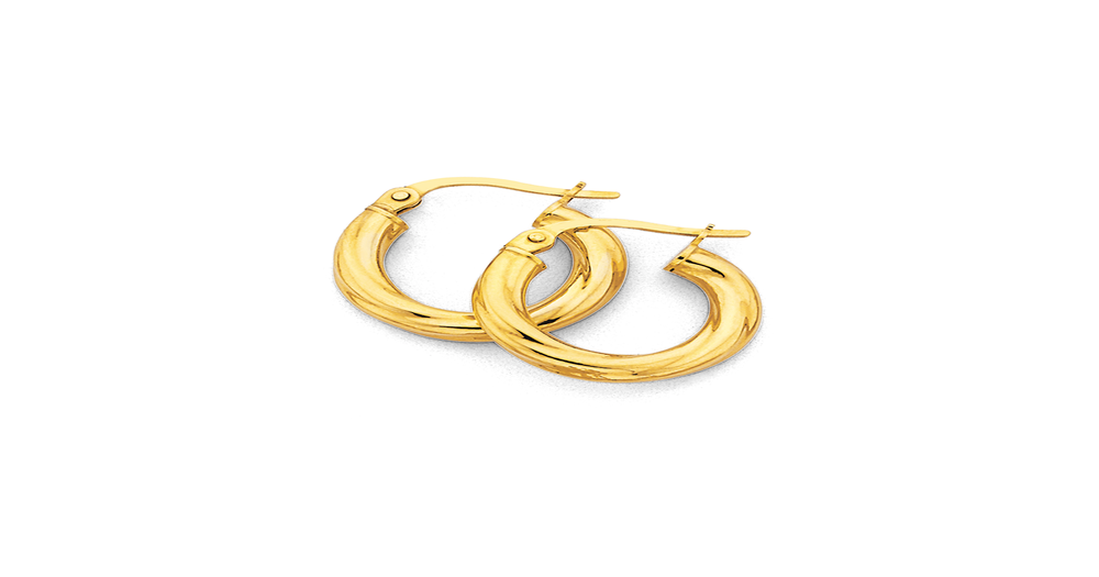 9ct, 16mm Twist Hoops | Goldmark (NZ)