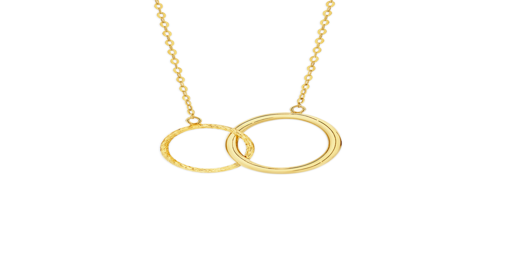 9ct 45cm Linked Circles Trace Necklet | Goldmark (NZ)
