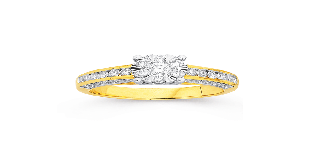 9ct, Diamond Cluster Engagement Ring | Goldmark (NZ)