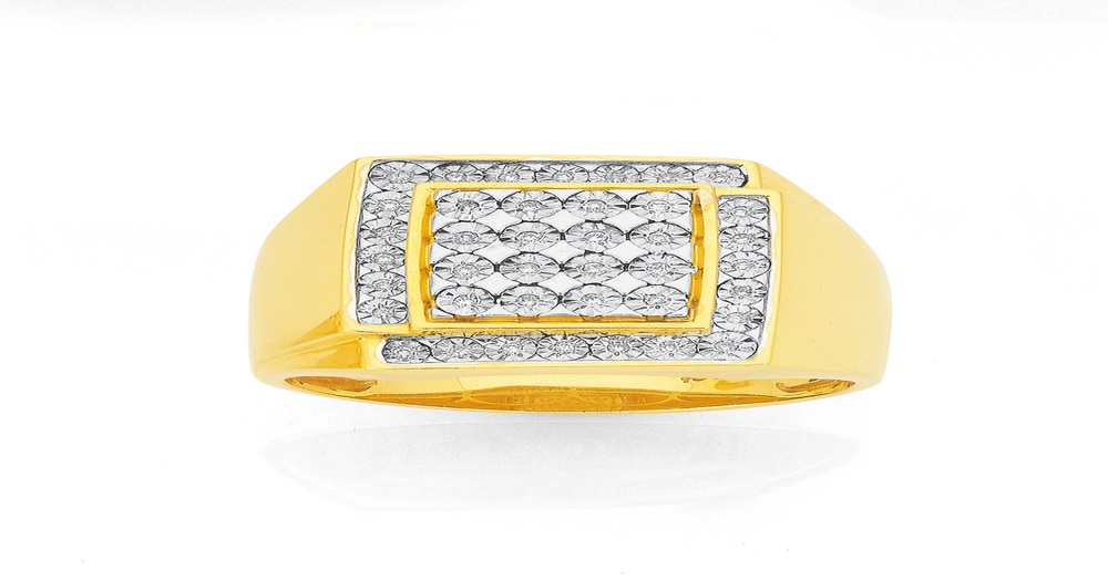 9ct, Diamond Gents Ring | Goldmark (NZ)