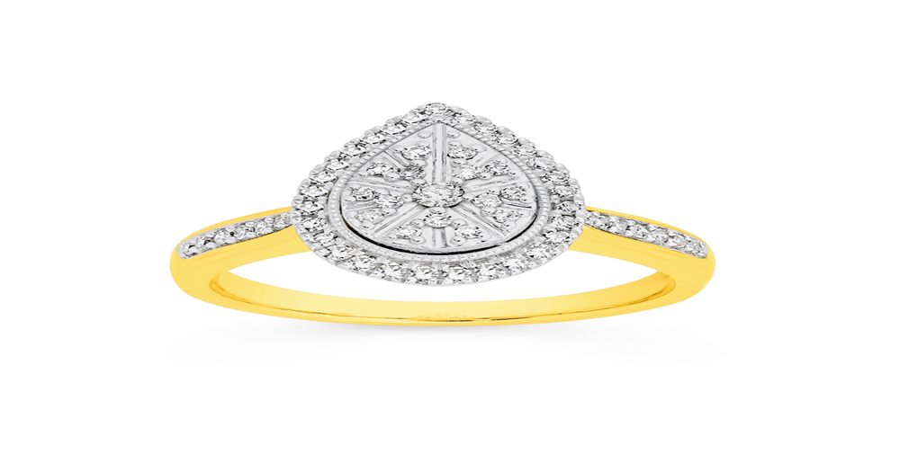 9ct, Diamond Pear Ring | Goldmark (NZ)