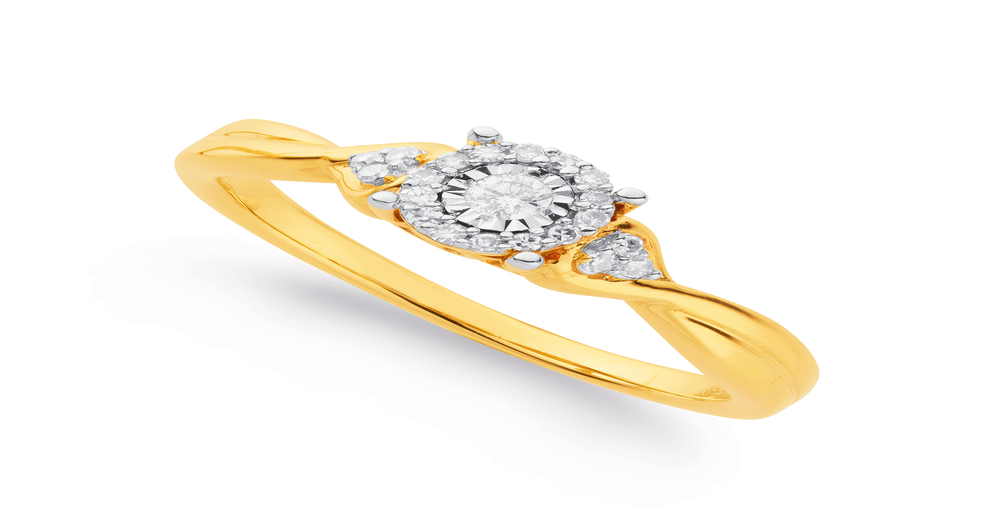 9ct, Diamond Ring Tdw=.12ct | Goldmark (NZ)