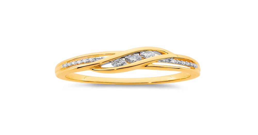 9ct, Diamond Ring Tdw=.18ct | Goldmark (NZ)