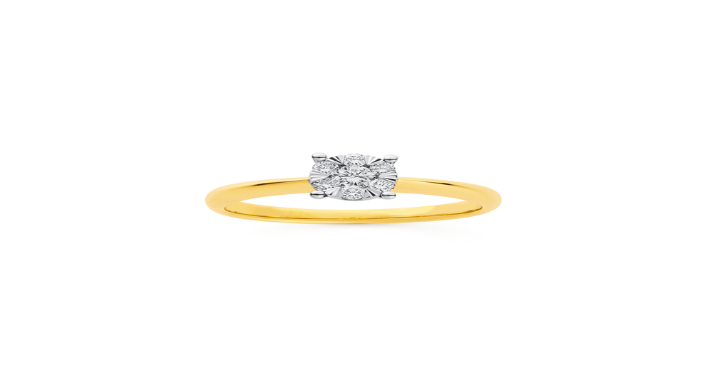 9ct, Diamond Round Cluster Ring | Goldmark (NZ)