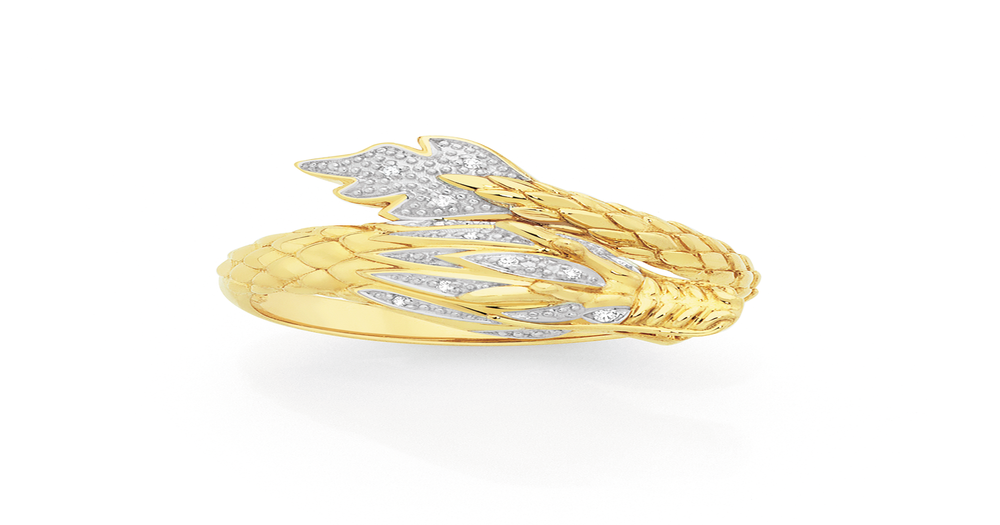 9ct, Diamond Set Dragon Ring | Goldmark (NZ)