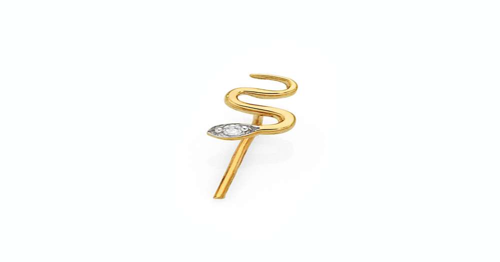 9ct, Diamond-set Snake Nose Stud | Goldmark (NZ)