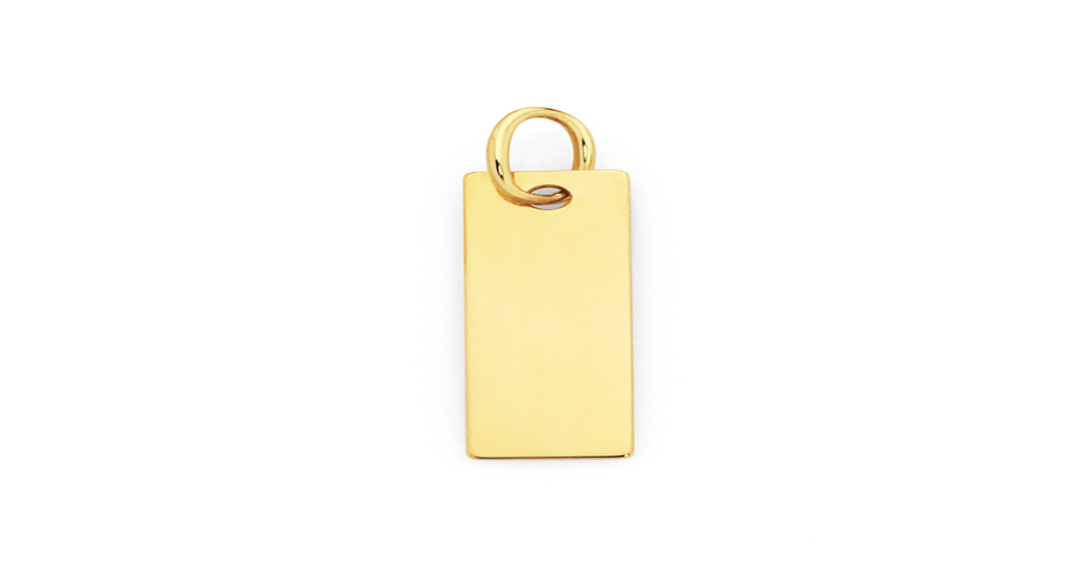 9ct, Engravable Rectangular Plate Pendant | Goldmark (NZ)