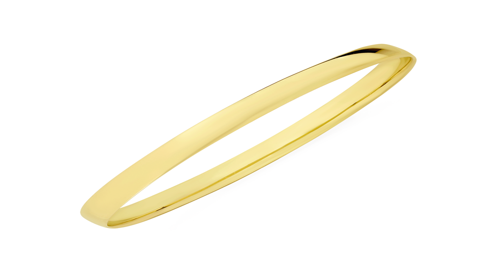 9ct Gold 5x60mm Solid Oval Comfort Bangle | Goldmark (NZ)