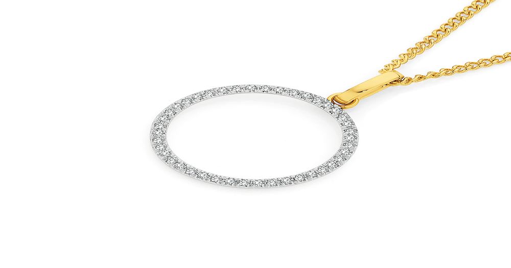 9ct Gold Diamond Circle Pendant | Goldmark (NZ)
