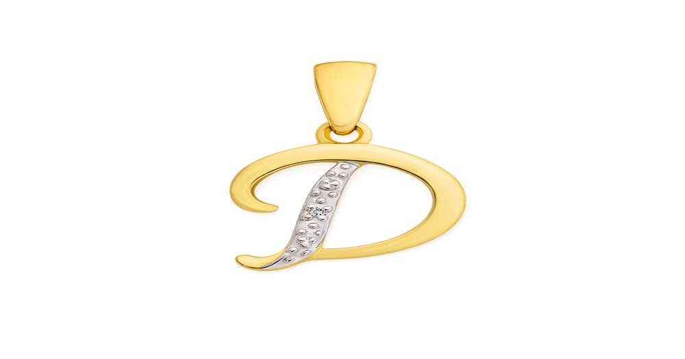 9ct Gold Diamond Initial D Pendant | Goldmark (NZ)