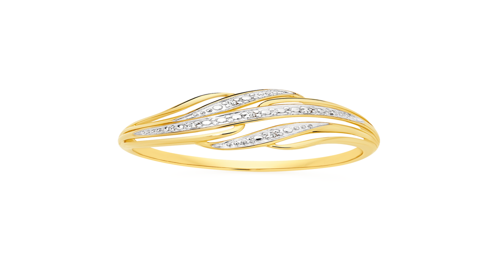 9ct Gold Diamond Multi Swirl Ring | Goldmark (NZ)