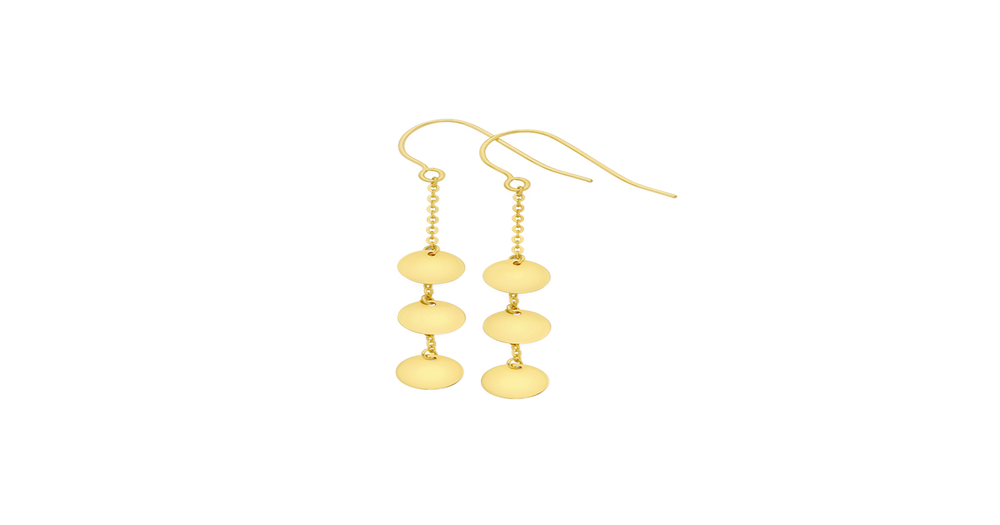 9ct Gold Multi Discs Trace Drop Earrings | Goldmark (NZ)