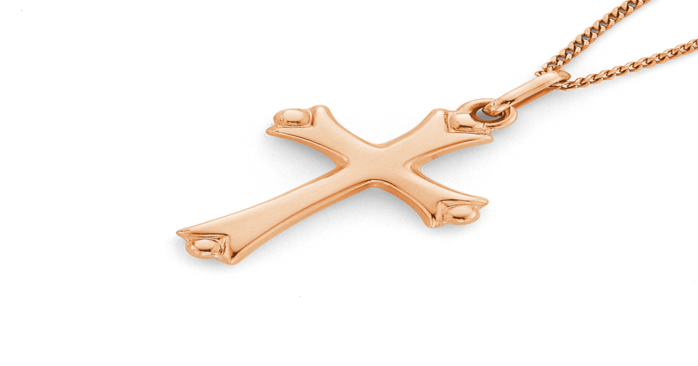 9ct Rose Gold, Cross | Goldmark (NZ)