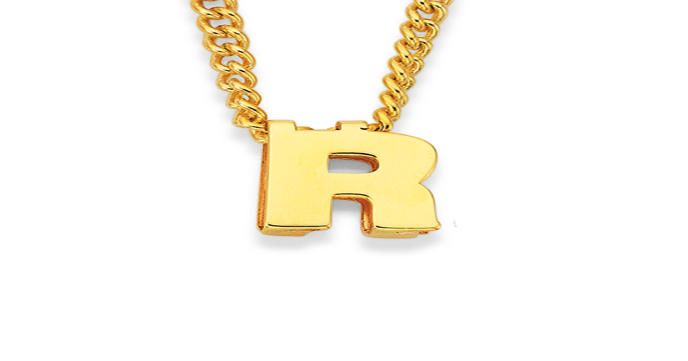 9ct, Small Block Initial R Slider | Goldmark (NZ)