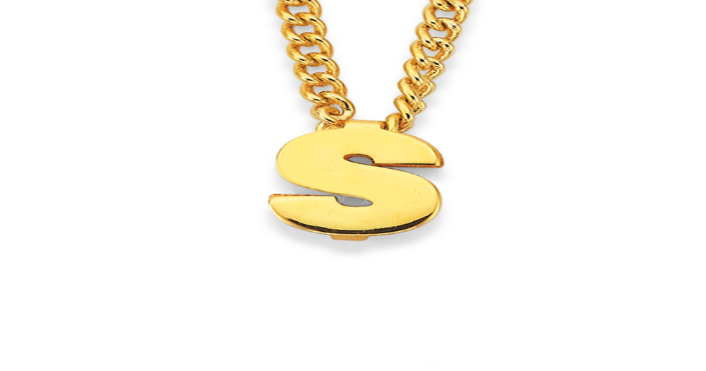 9ct, Small Block Initial S Slider | Goldmark (NZ)