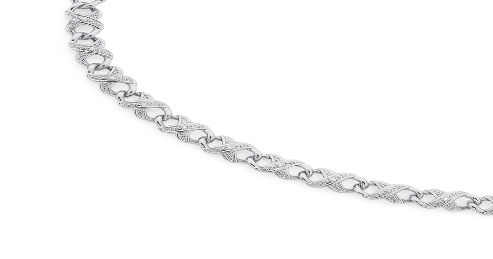 9ct White Gold, Diamond Infinity Bracelet | Goldmark (NZ)