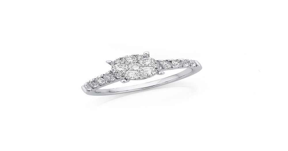 9ct White Gold, Diamond Ring Tdw=1ct | Goldmark (NZ)