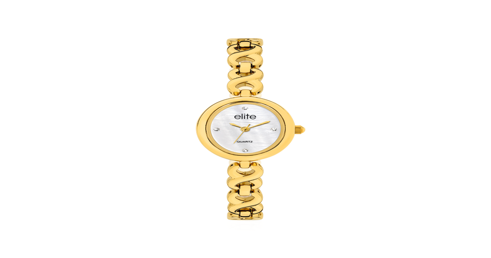 Elite Ladies Oval Ellie Watch in Gold | Goldmark (NZ)