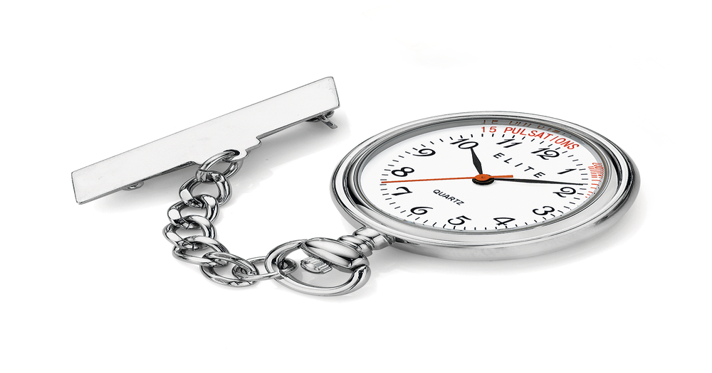 Elite Ladies Silver Tone Nurses Watch in Silver | Goldmark (NZ)