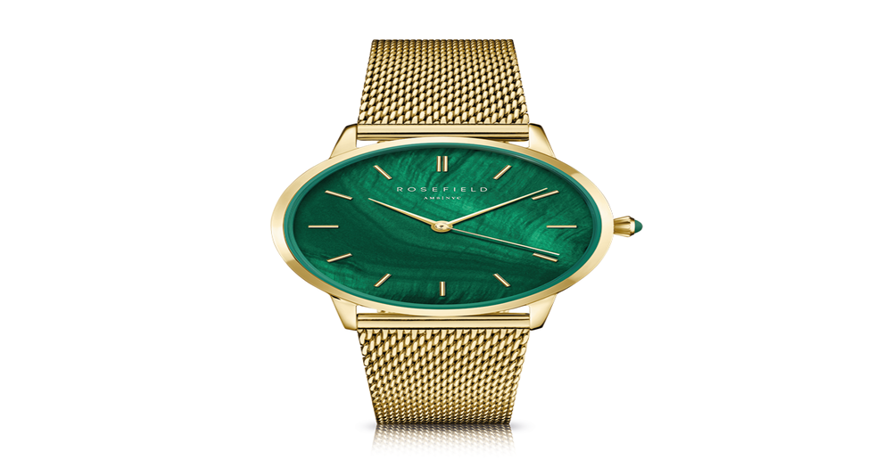 Rosefield Pearl Edit Emerald Watch in Gold | Goldmark (NZ)