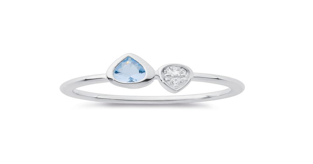 Silver Blue Cz Cluster Ring in Blue | Goldmark (NZ)