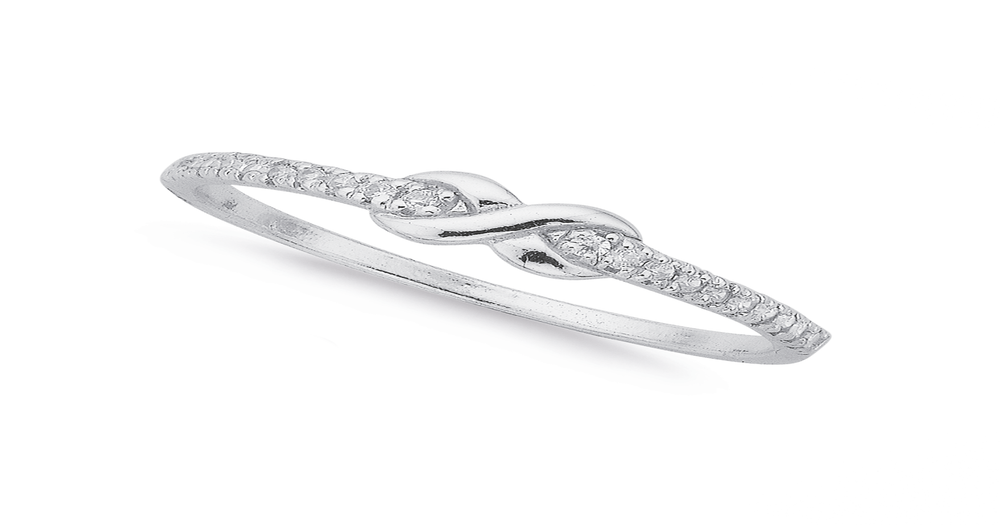 Silver Cubic Zirconia Infinity Stacker Ring in White | Goldmark (NZ)