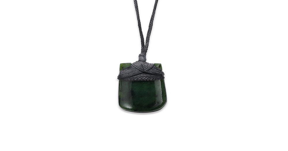 Small Greenstone Rounded Drop Pendant in Green | Goldmark (NZ)