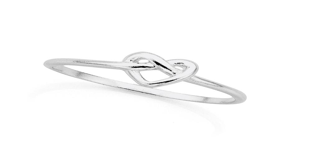 Sterling Silver Fine Heart Knot Ring | Goldmark (NZ)