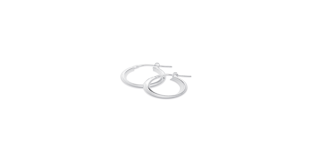 Sterling Silver Half Round Hoops | Goldmark (NZ)