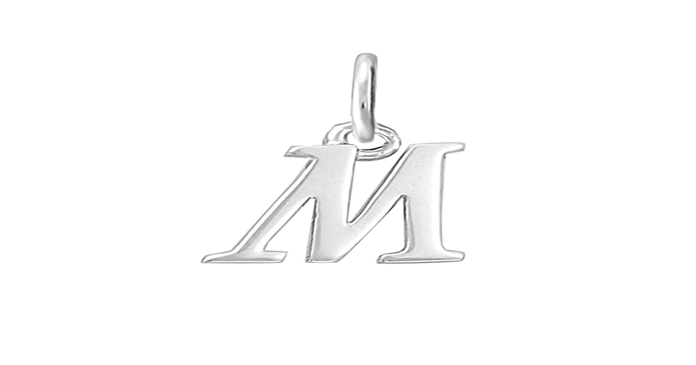 Sterling Silver Mini Letter M Pendant | Goldmark (NZ)