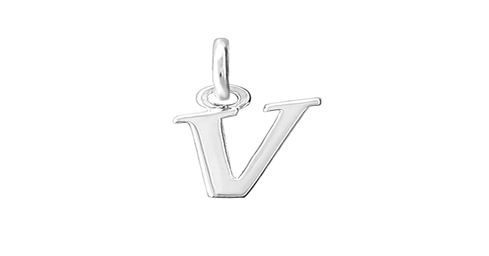 Sterling Silver Mini Letter V Pendant | Goldmark (NZ)