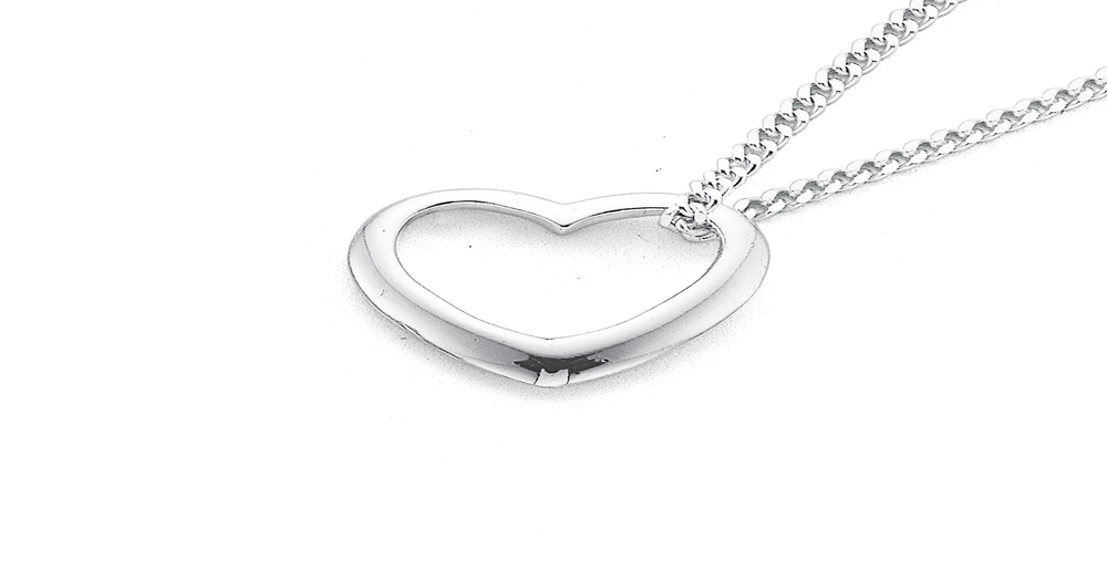 Sterling Silver Open Heart Pendant | Goldmark (NZ)