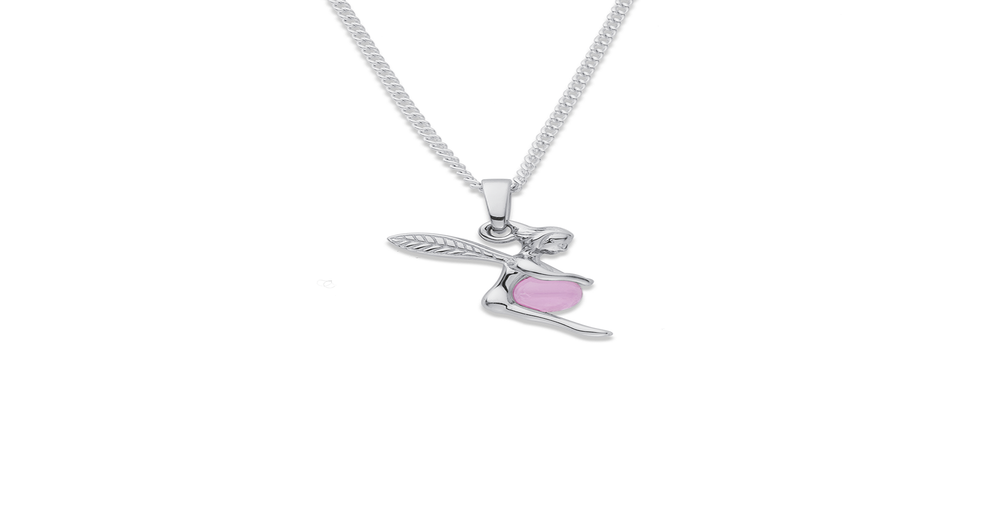 Sterling Silver Pink Glass Pendant in Pink | Goldmark (NZ)