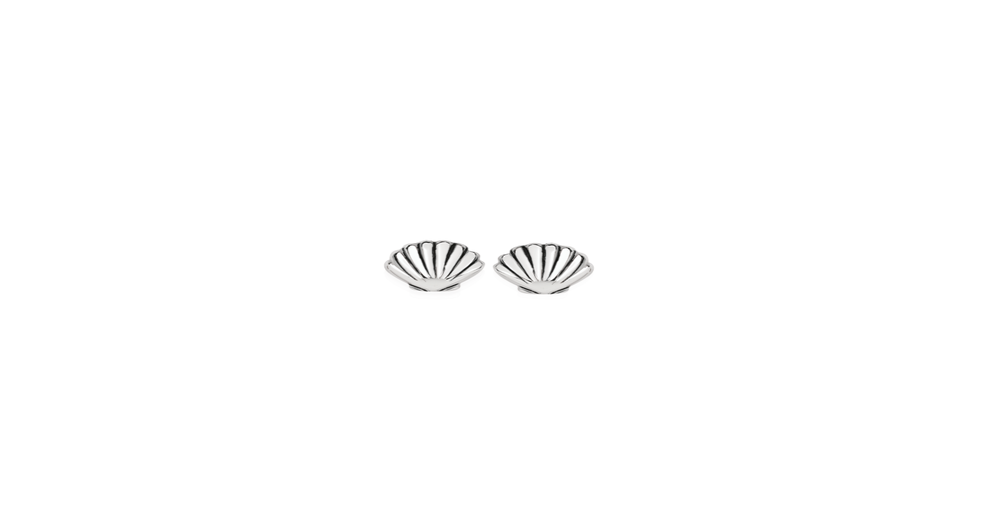 Sterling Silver Scallop Shell Studs | Goldmark (NZ)