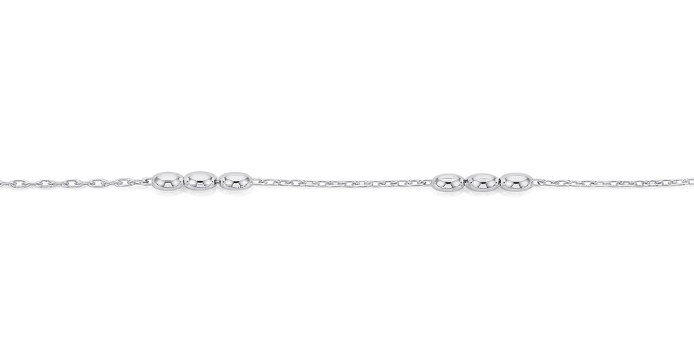 Sterling Silver Three Ball Anklet 26cm | Goldmark (NZ)