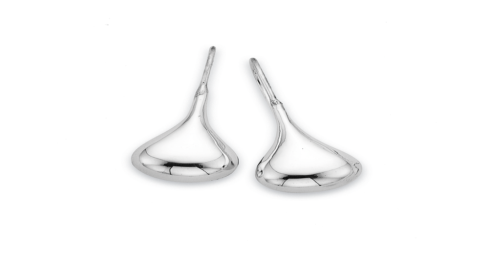 Sterling Silver Wide Teardrop Shape Earrings | Goldmark (NZ)